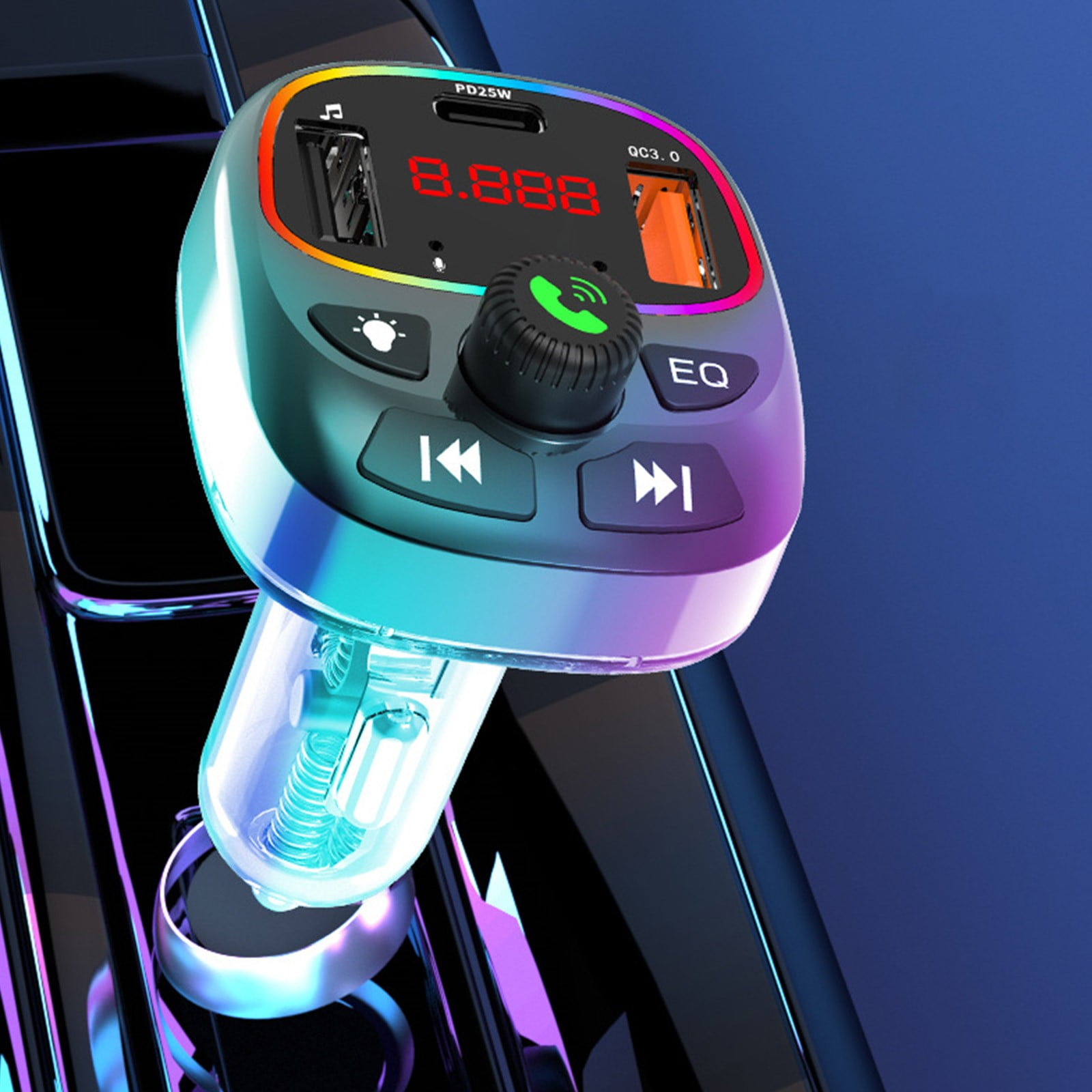 JMYHOAM Car Stereo MP3 Player Can Be Inserted Into USB Drive QC3.0 Fast Charging Voltage ...