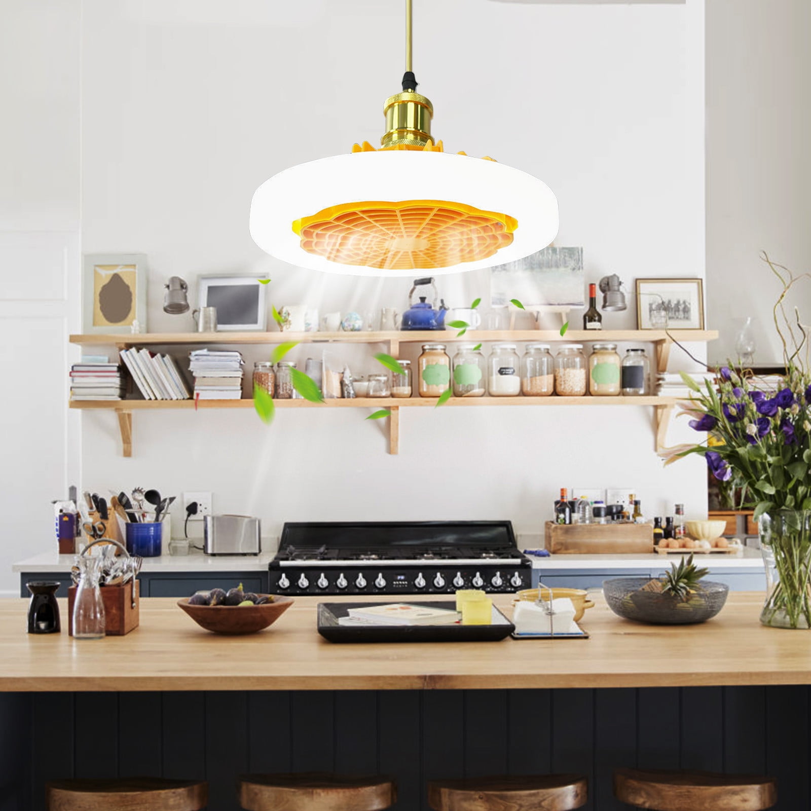 JMYHOAM Ceiling Fans with Lights Ceiling Fan with Lights Enclosed Low ...