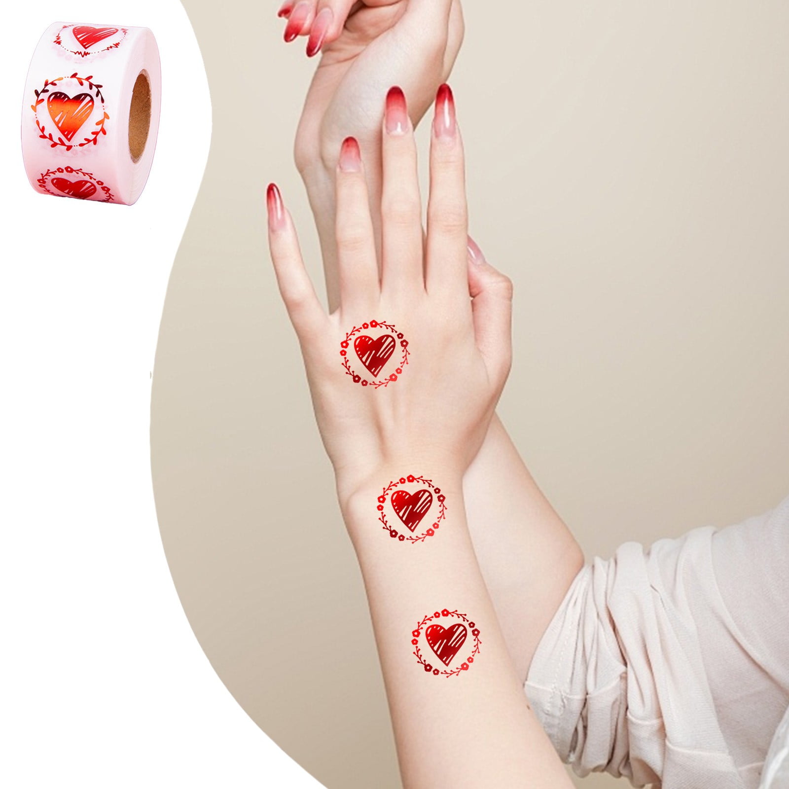JMYHOAM Heart Shaped Sticker Labels Heart Stickers Roll 1 Inch ...