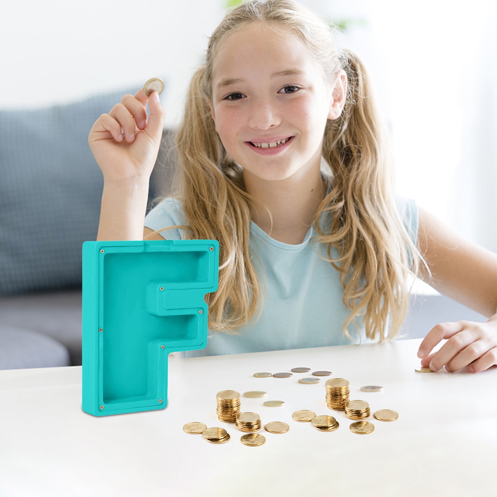 JMYHOAM Wooden Money Bank Colored Letters Coin Bank Text Engraved Money ...