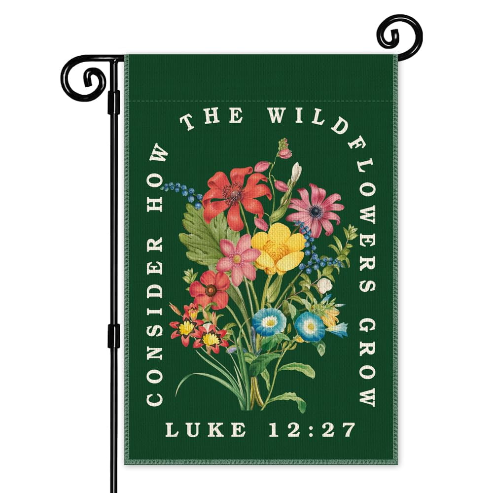 JMYROG Luke 12:27 Garden DHF10 Flag - Double Sided Yard Outdoor ...