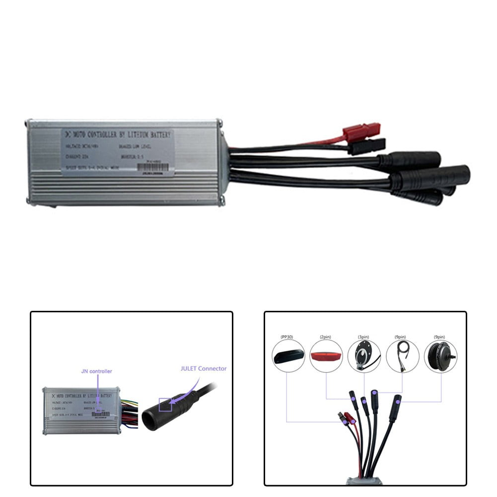 JN 22A Waterproof Electric Bike Controller 36V/48V 500W Brushless Hub Motor for E-Bicycle ...