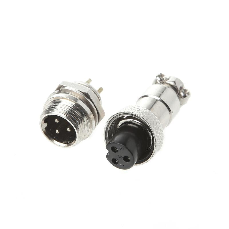JNANEEI 1 Set Female Thread Panel Connector Circular Aviation Plug Socket GX12 2/3/4/5/6 Pin Pin ...