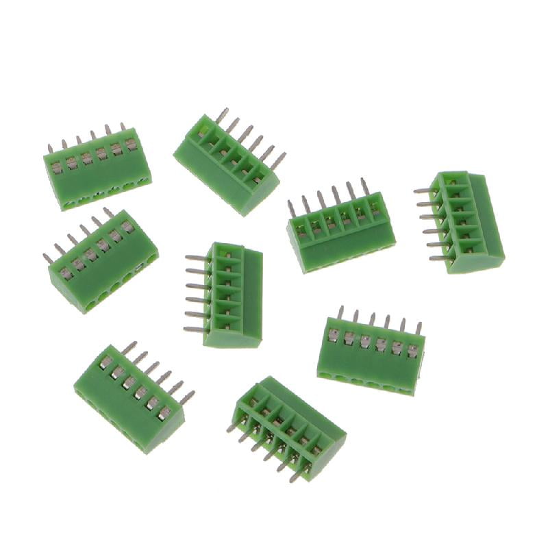JNANEEI 10 Pcs 2Pin-10Pin Screw PCB Mounted Terminal Blocks Connector 2 ...