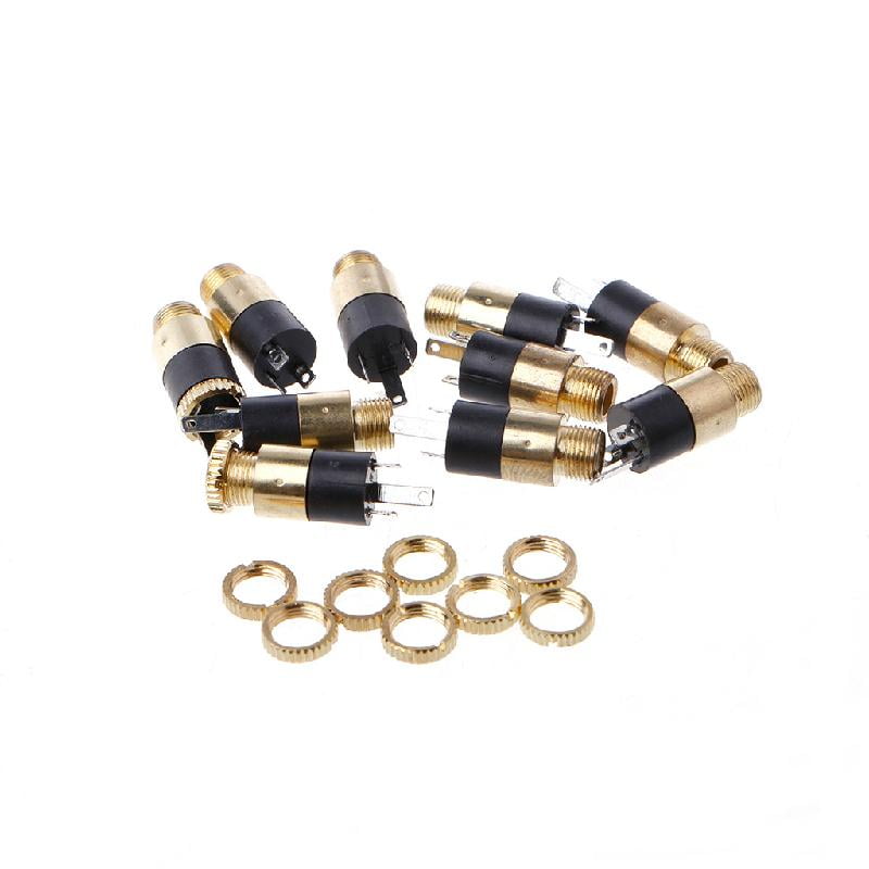 JNANEEI 10 Pcs 3 Pin 1/8" 3.5mm Stereo o Headphone Socket with Nut ...