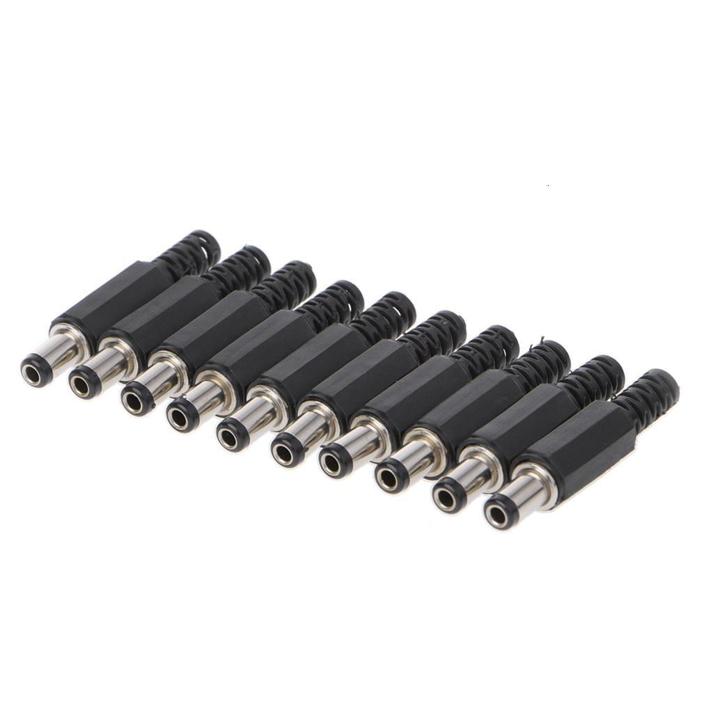 JNANEEI 10Pcs 5.5x2.5mm Male for DC In-Line Plug Socket Jack Connector ...