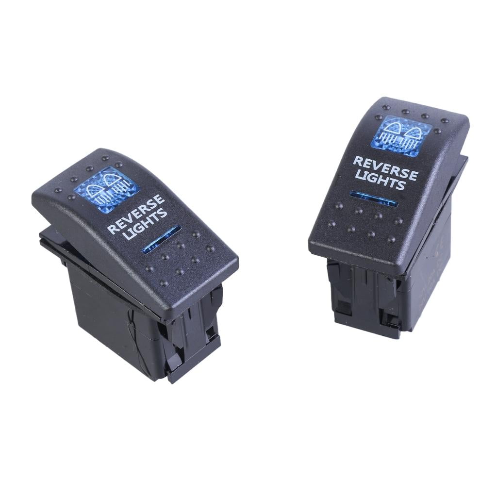 JNANEEI 12V 20A Light Switches Blue LED Light 5 Pin 2 Position Rocker ...