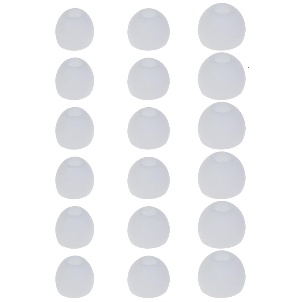 JNANEEI 18Pcs Silicone Buds Ear Tips S/M/L Sizes Earbuds Soft Rubber ...