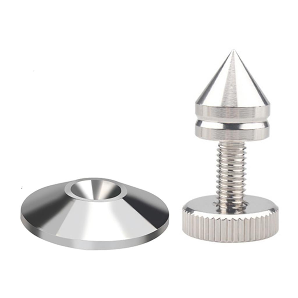 JNANEEI 1Set Silver Speaker Isolation Spikes Metal Feet Pads Set for ...