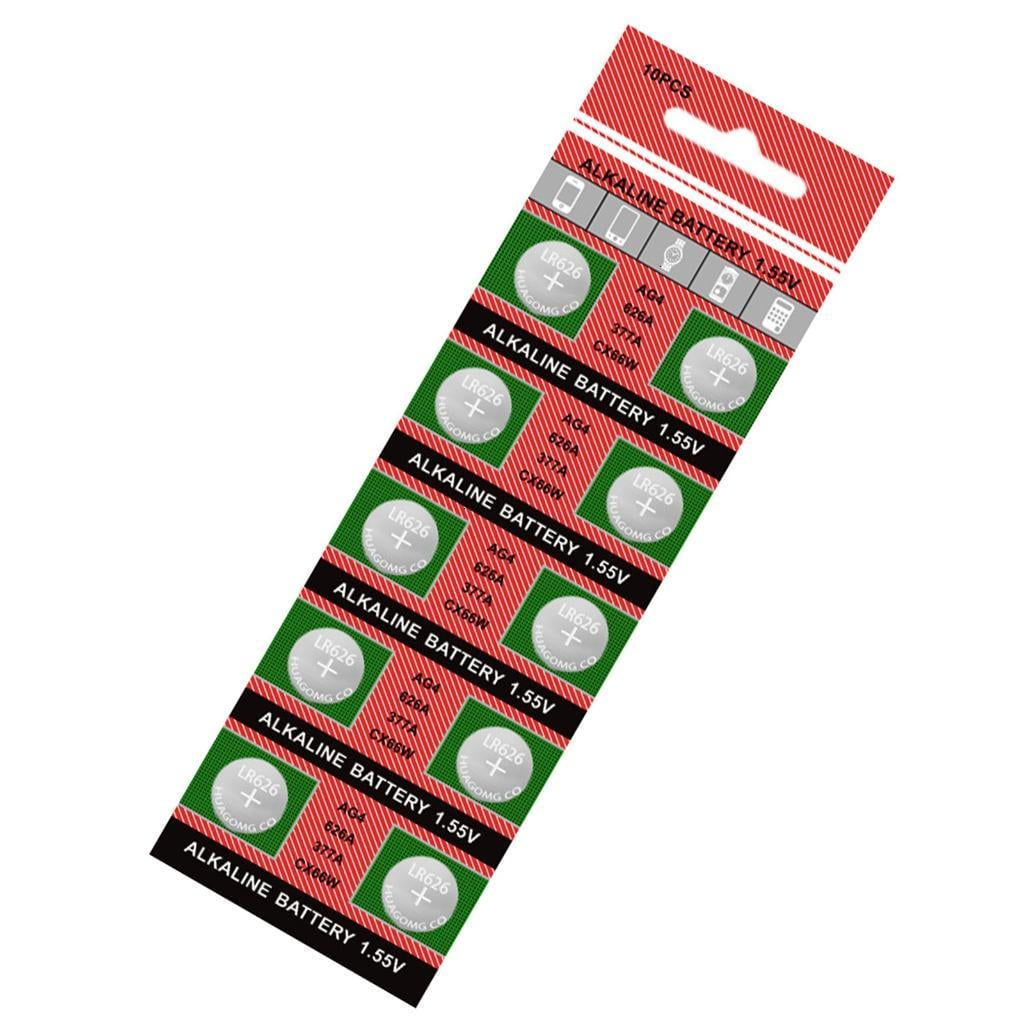 JNANEEI 20pcs/10Pcs AG4/377/LR626 Watch Battery Button Coin Cell Button ...
