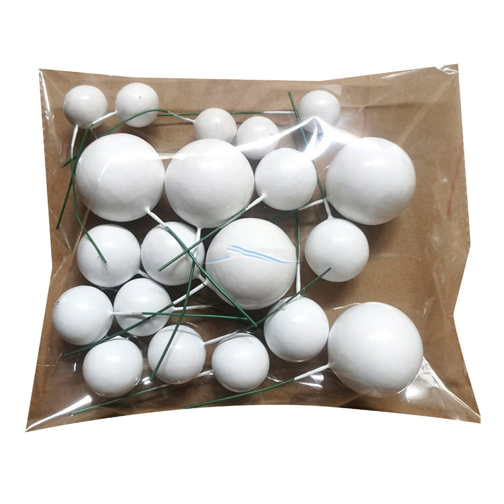 JNANEEI 20pcs Cake Topper Ball Shaped Cake Insert DIY Cupcake Toppers ...