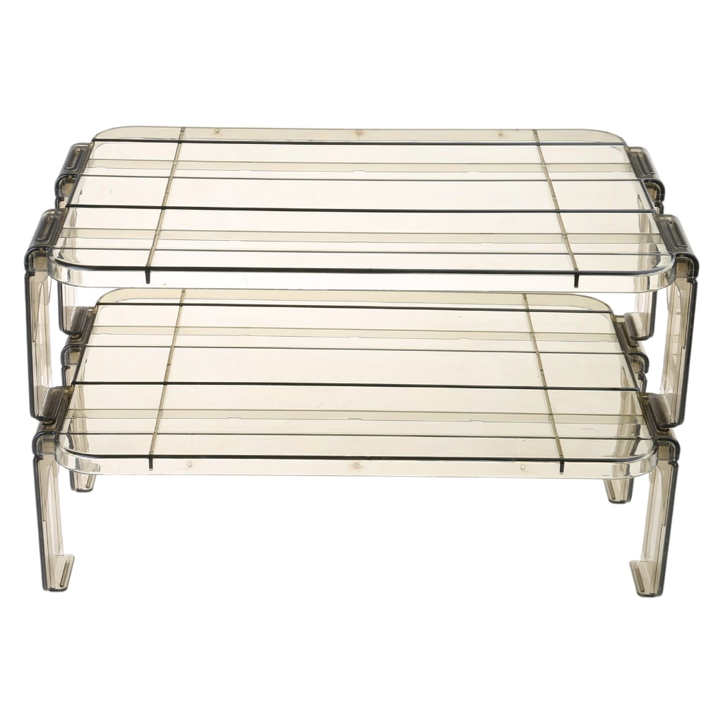JNANEEI 2pcs Refrigerator Organizer Stackable Fridge Rack Clear Plastic ...