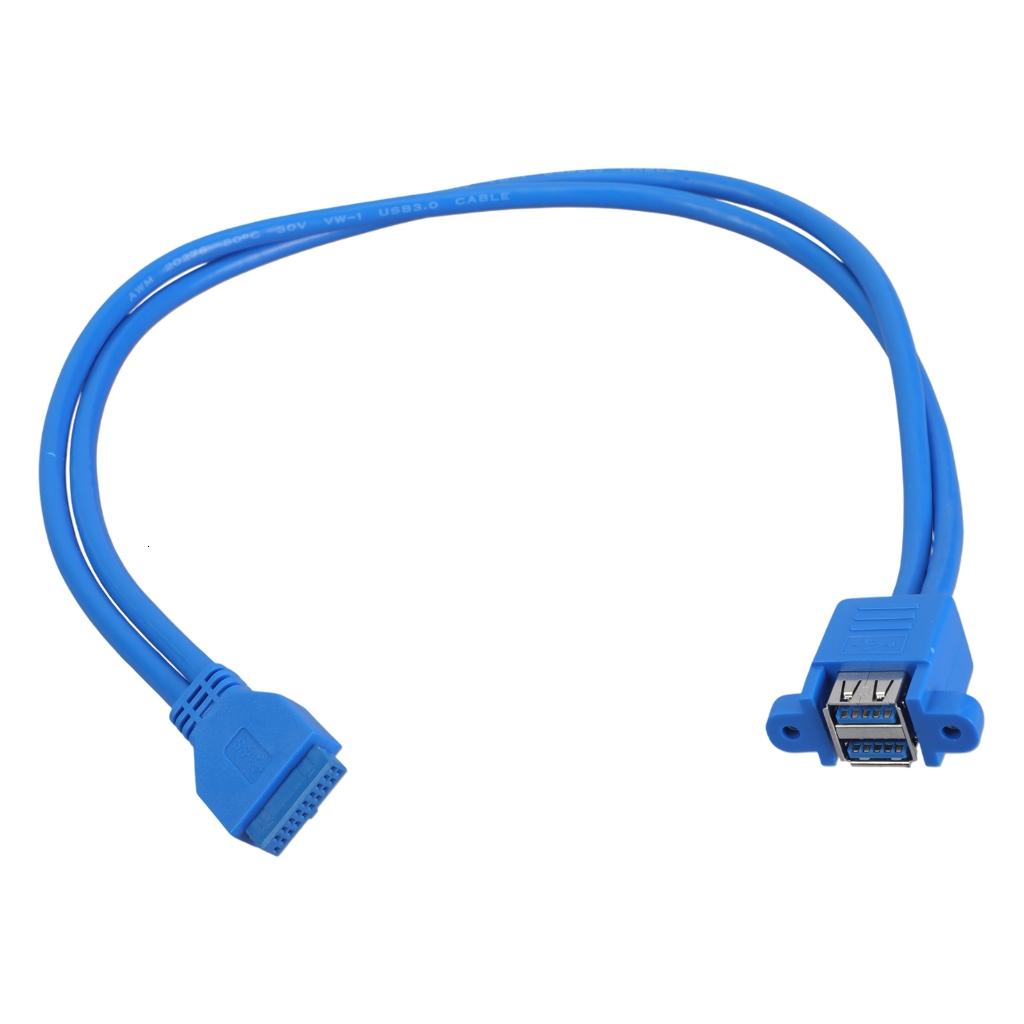 JNANEEI 30/50cm 2 Ports USB3.0 Female Back Panel To Motherboard 20pin ...
