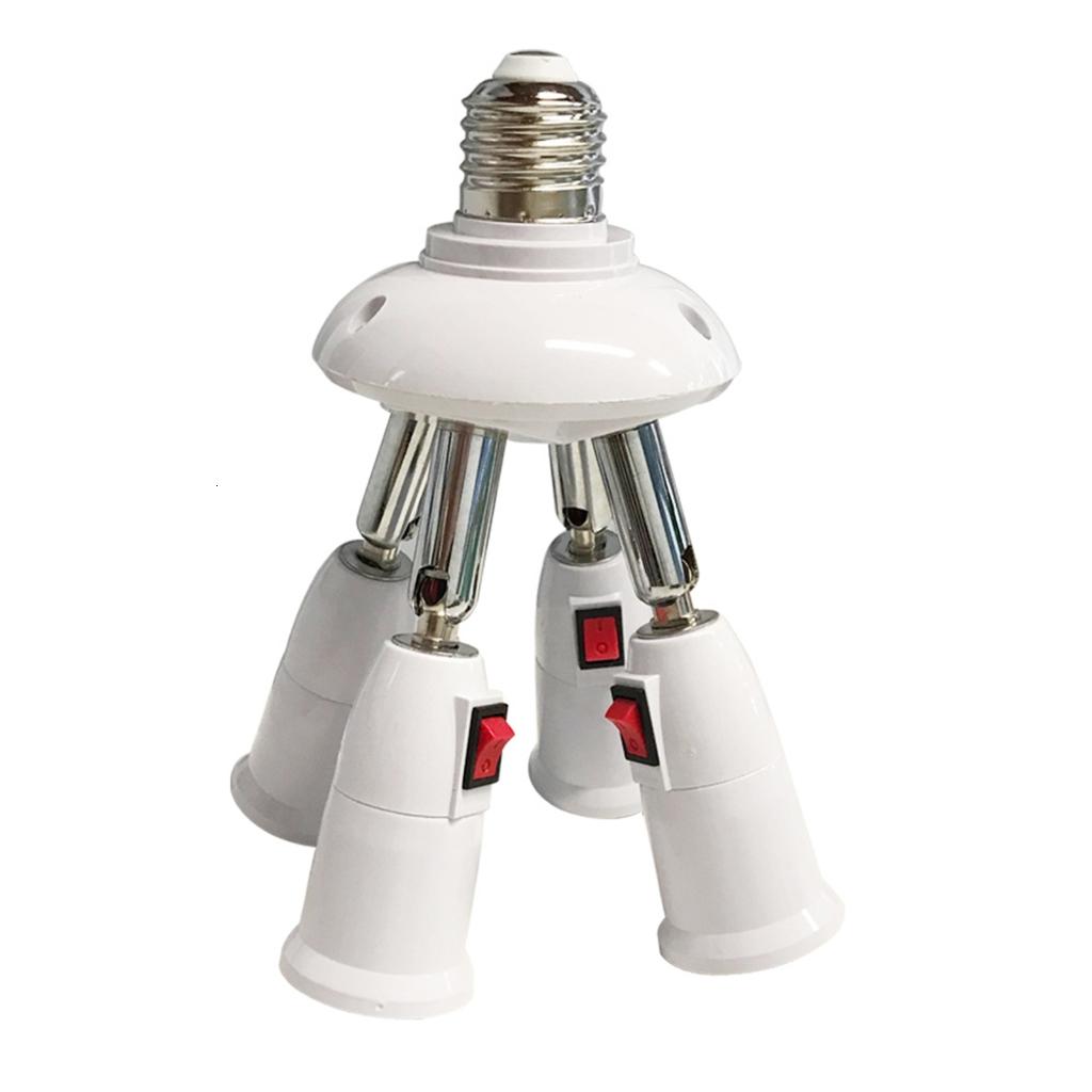 JNANEEI 360 Degrees Adjustable 2/3/4/5 in 1 E27 Splitter Socket Adapter ...