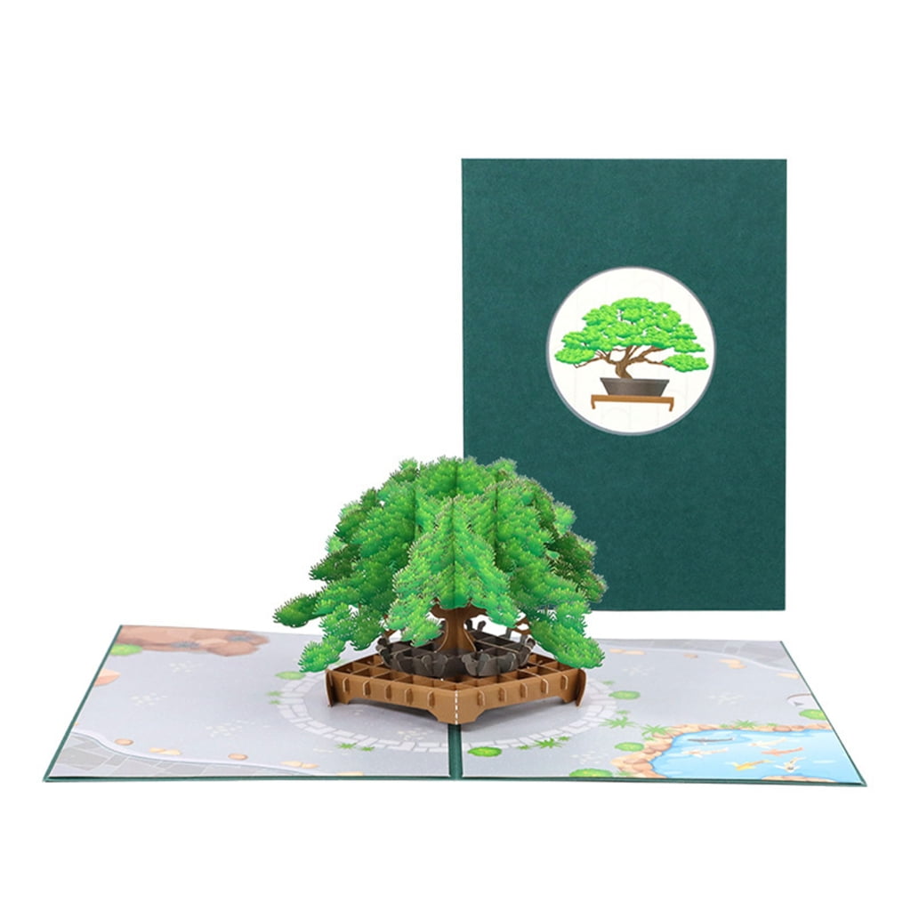 JNANEEI 3D Pop Up Card Pine Tree Greeting Cards with Envelope Note Card ...