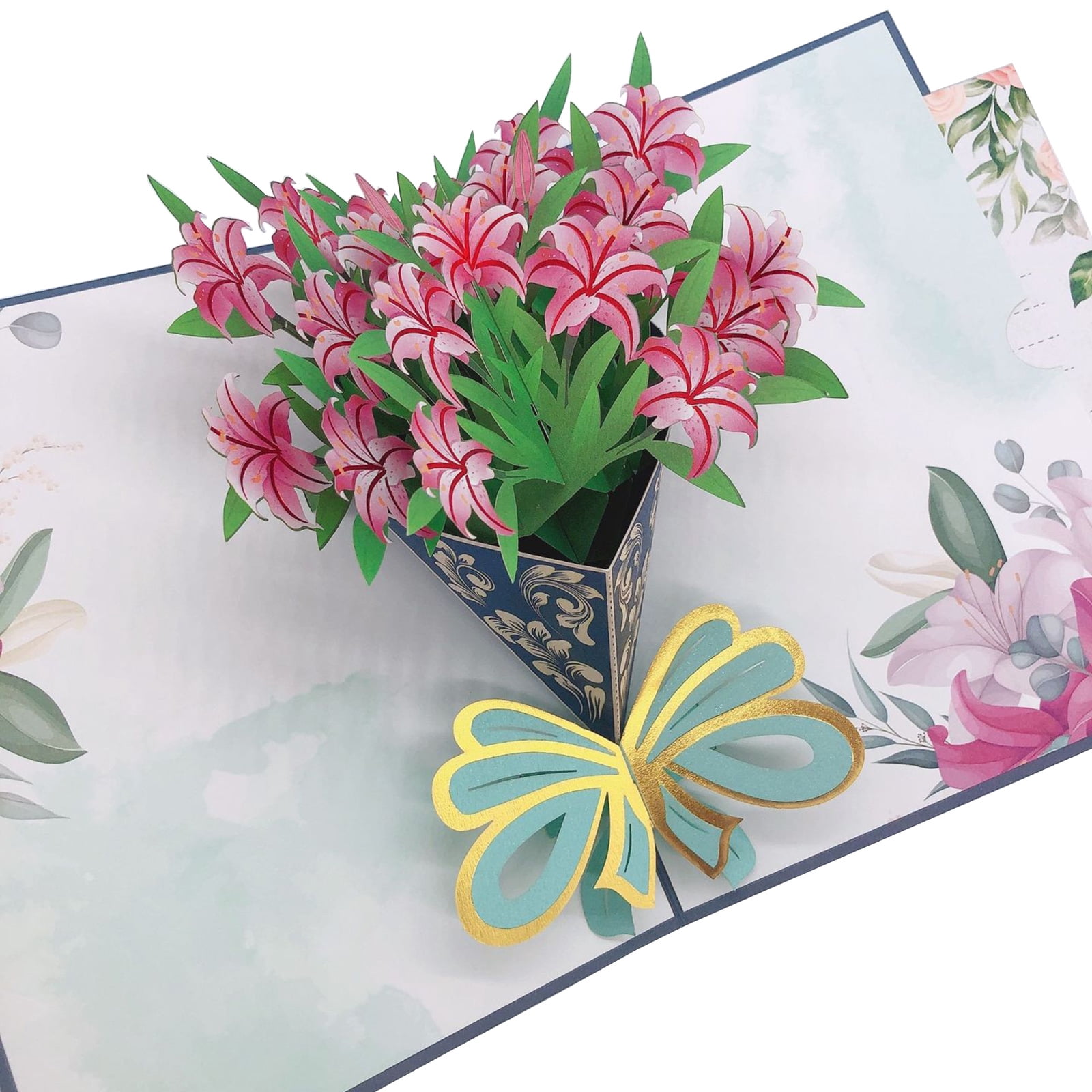 JNANEEI 3D for Pop Up Mothers Day Cards Floral Flower Bouquet Greeting ...