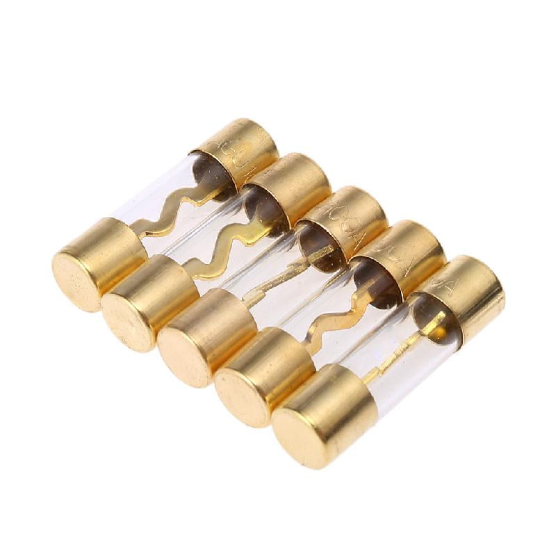 JNANEEI 5Pcs Gold Plated Glass AGU Fuse Fuses Pack Car o Amp Amplifier ...
