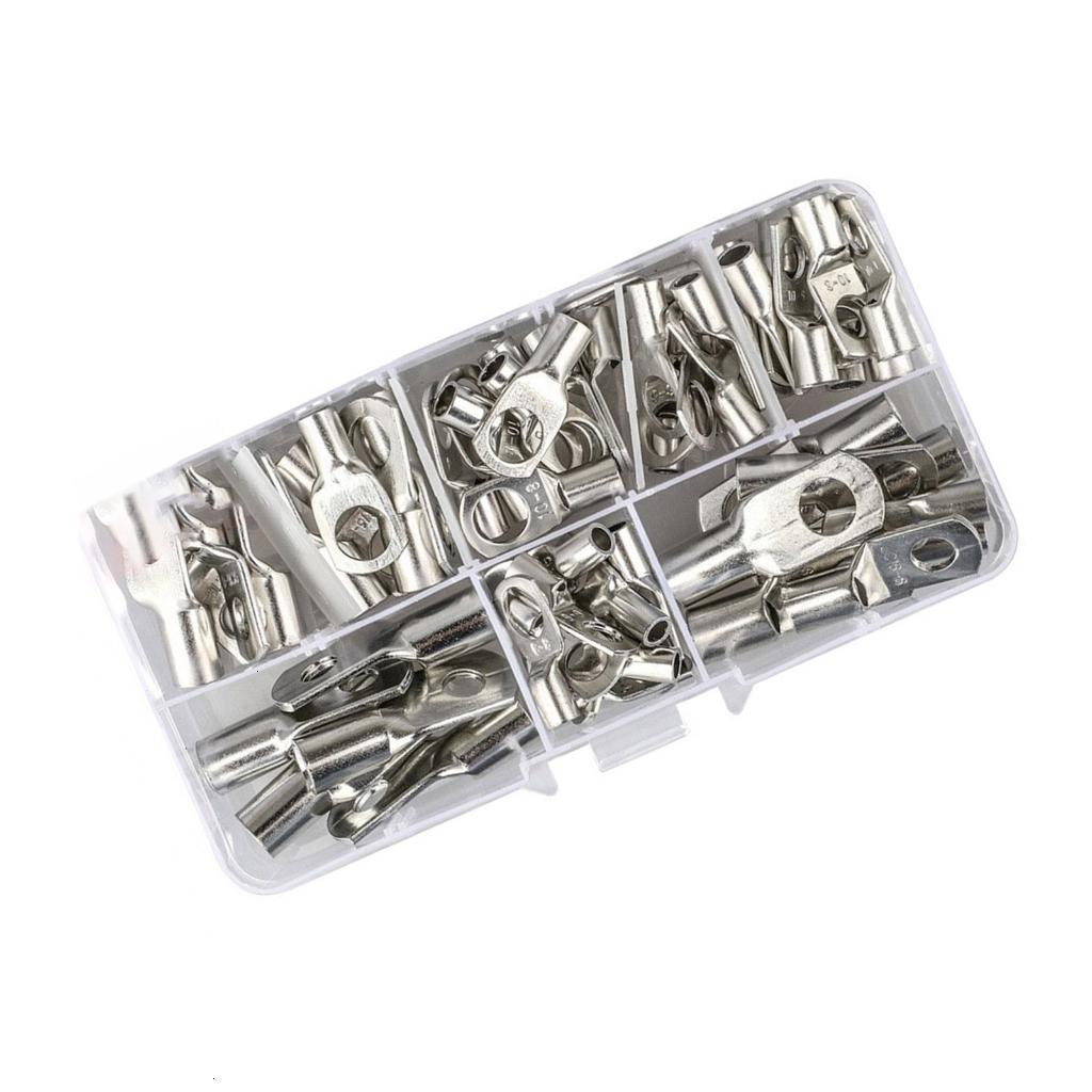 JNANEEI 60Pcs Wire Connectors Copper Wire Lugs Rings Terminals Battery ...