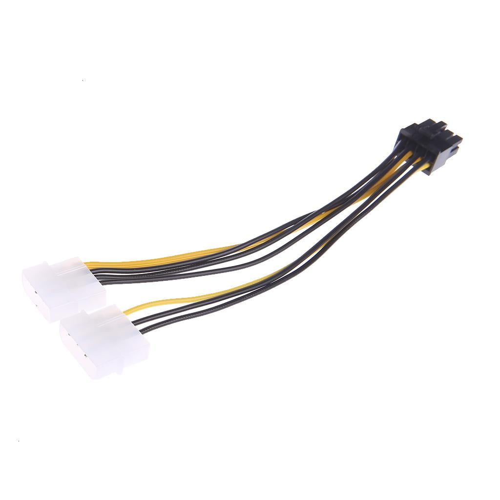 JNANEEI 7 inch 2 x Molex 4 pin to 8-Pin PCI for Express Video Card Pci-e ATX PSU Power Converter ...