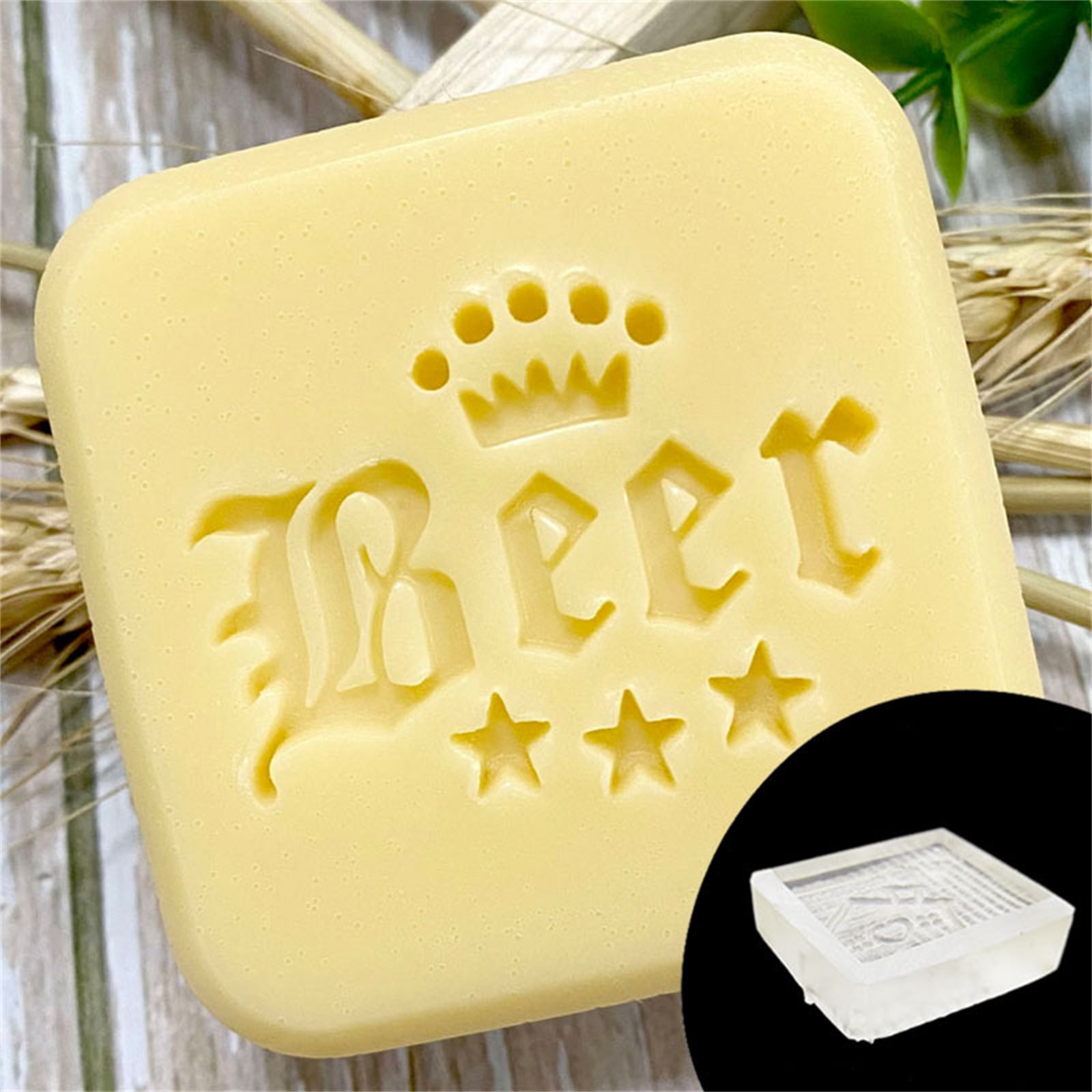 JNANEEI Acrylic Coffee Beer Soap Stamp Handmade Crafts Soaps Seal English Letters - Walmart.com