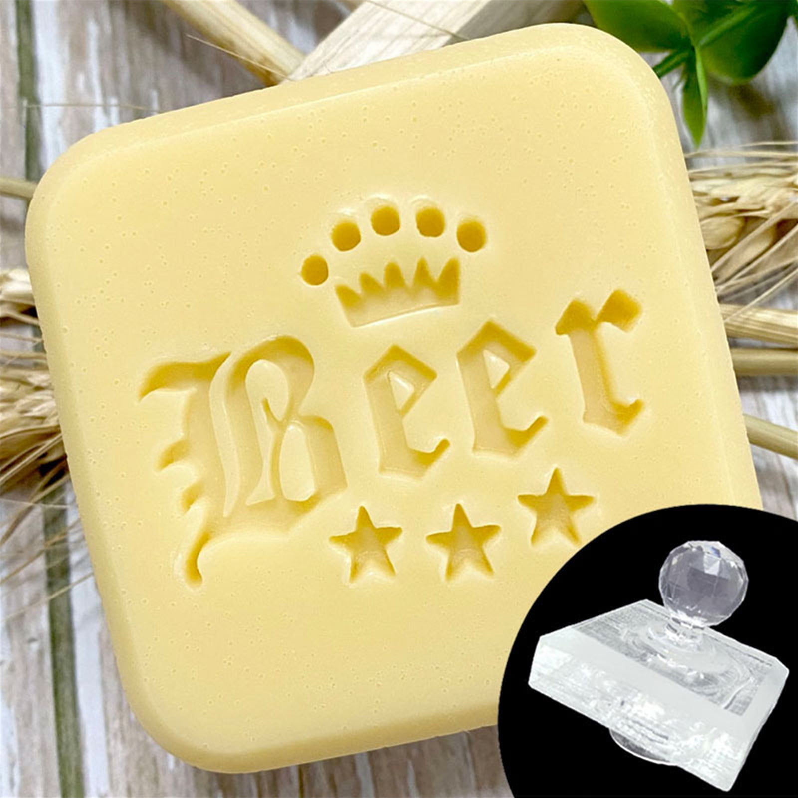 JNANEEI Acrylic Coffee Beer Soap Stamp Handmade Crafts Soaps Seal ...