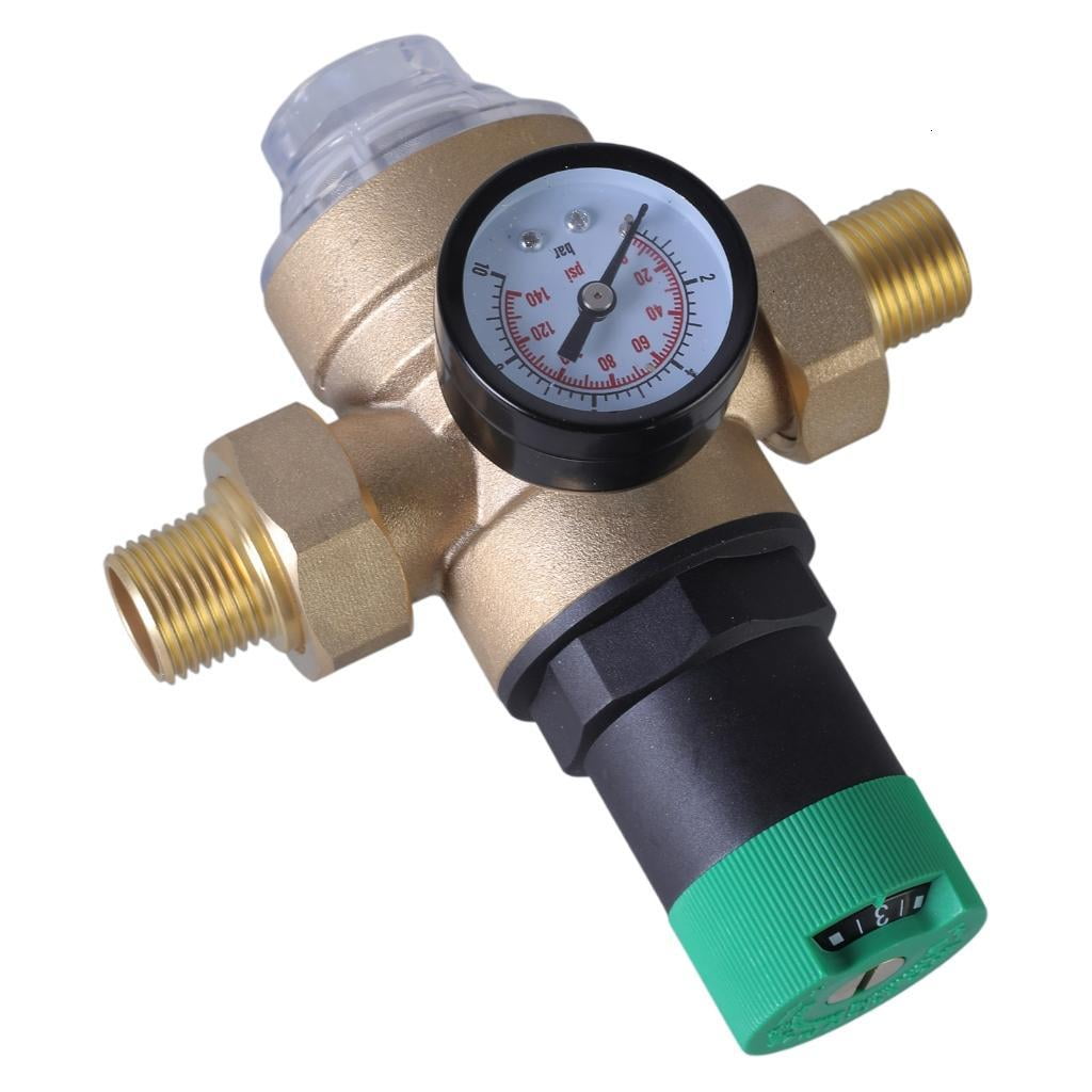 JNANEEI Adjustable Pressure Reducing Valves With Gauge and Screen ...