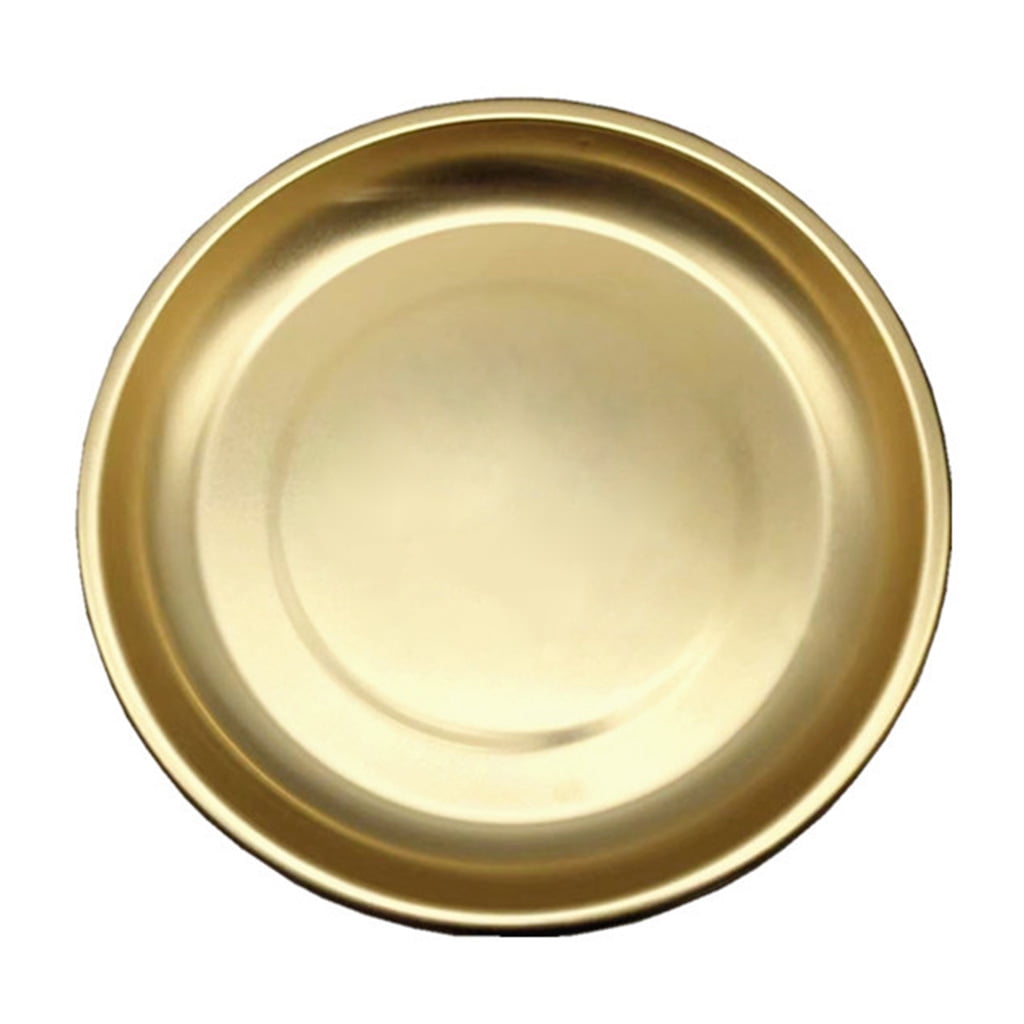 JNANEEI Aluminum Dinner Plates Round Serving Tray Dessert Cake Snack ...