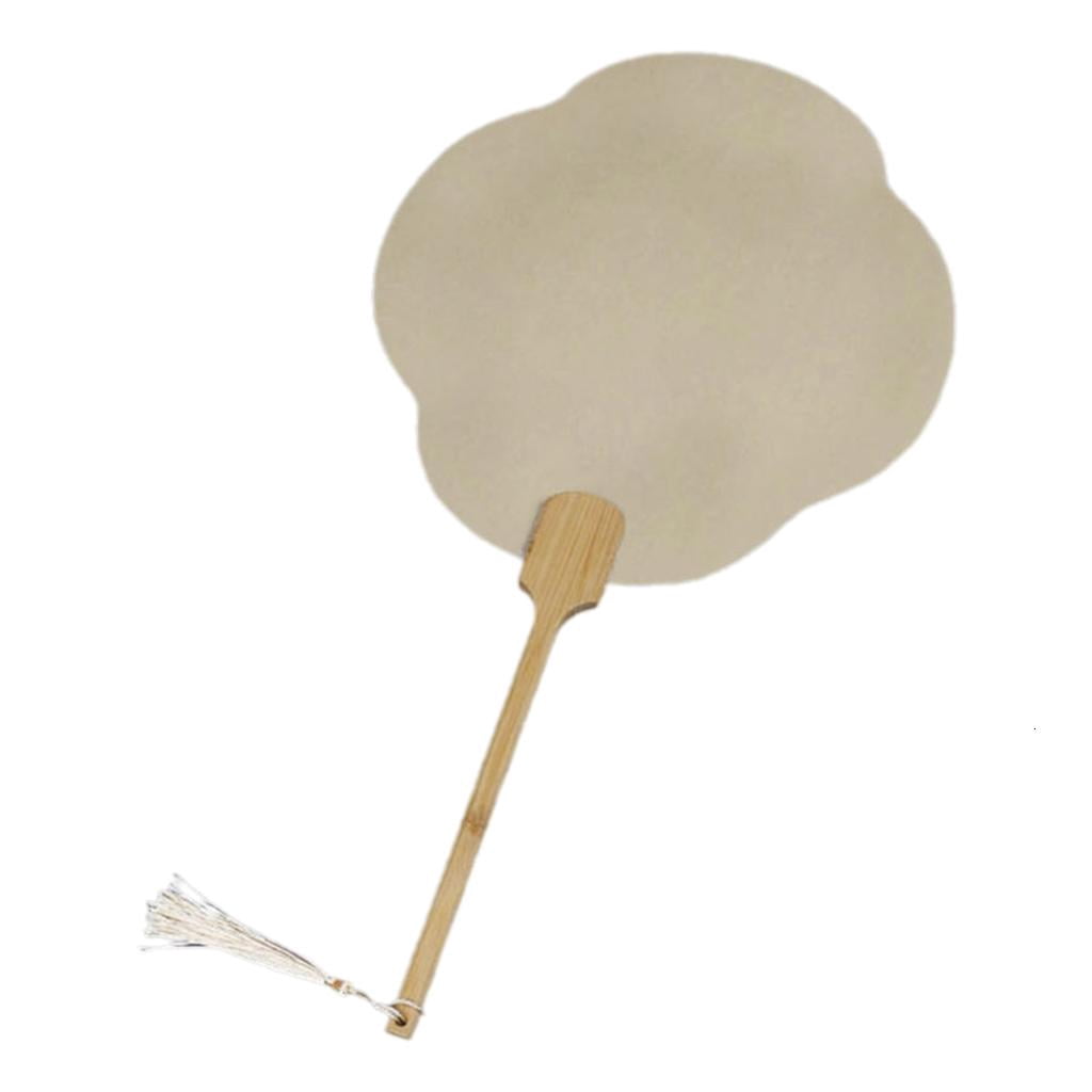 JNANEEI Blank Rice Paper Round Hand Stage Fan Child Painting Fan Blank ...