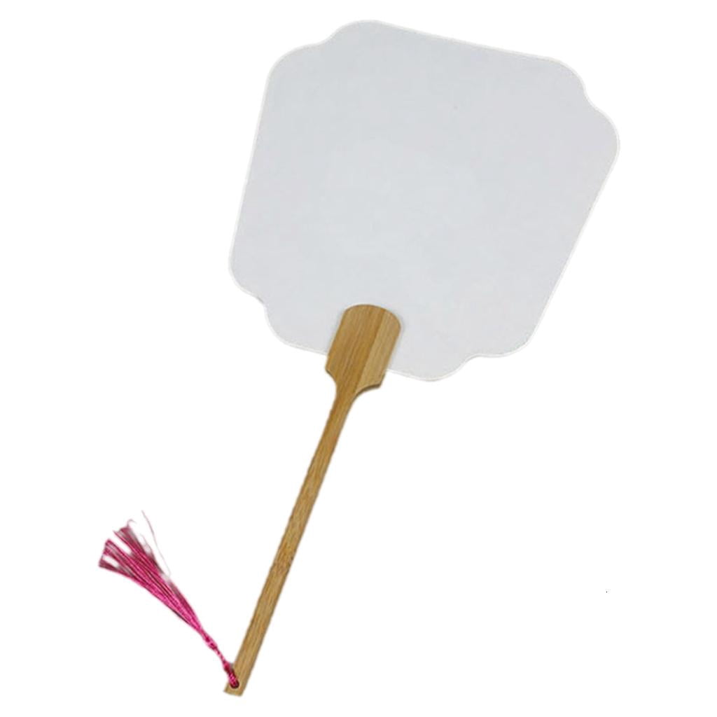 JNANEEI Blank Rice Paper Round Hand Stage Fan Child Painting Fan Blank ...