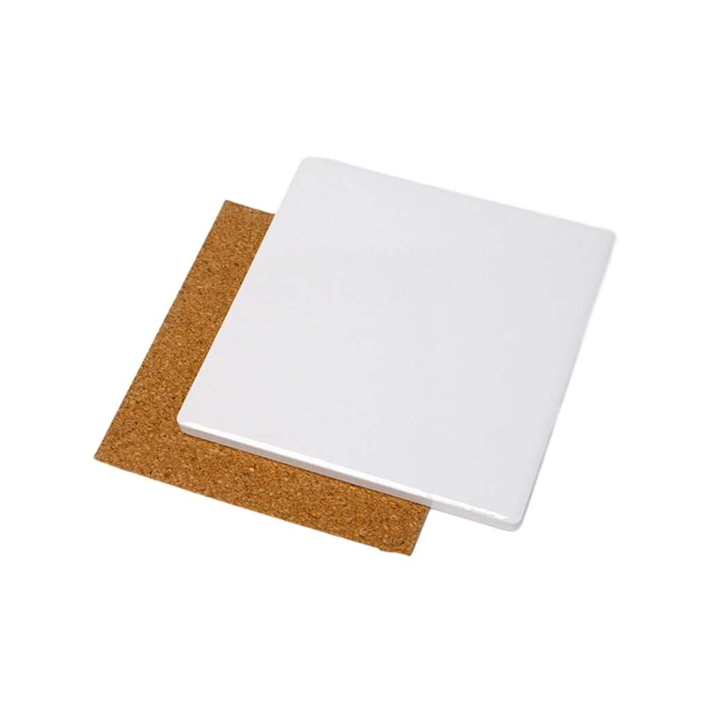 JNANEEI Ceramic Stone Coaster Sublimation Blank with Corks for DIY ...