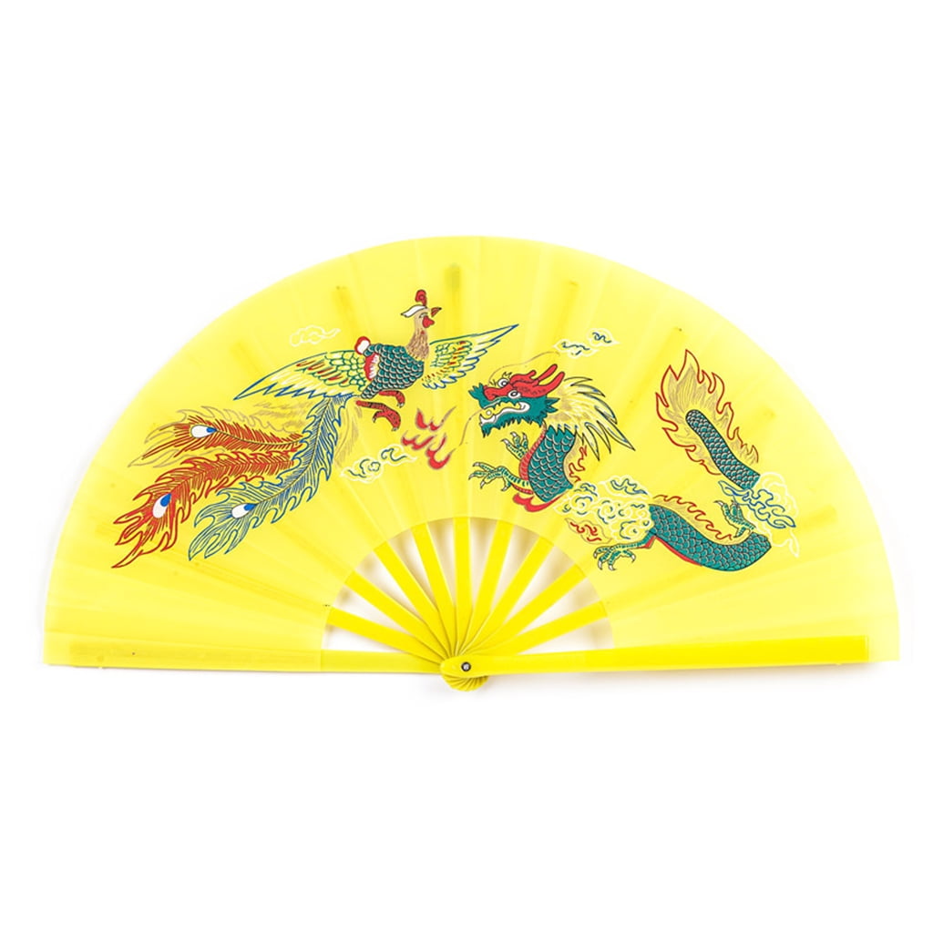 JNANEEI Chinese Kung Fu Fan Tai for Chi Martial Arts Dragon Phoenix ...