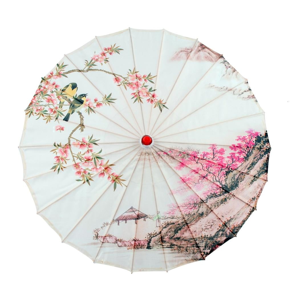 JNANEEI Chinese Oiled Paper Umbrellas Dance Parasols Bambooes Silk for ...