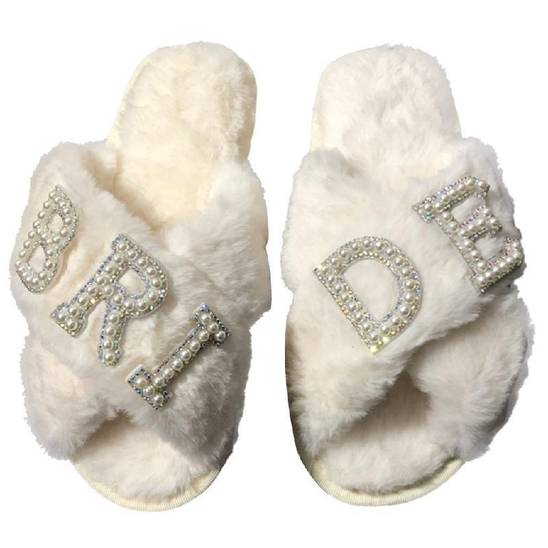JNANEEI Creative Wedding Bridal Slippers Beautiful Wedding Slippers for ...