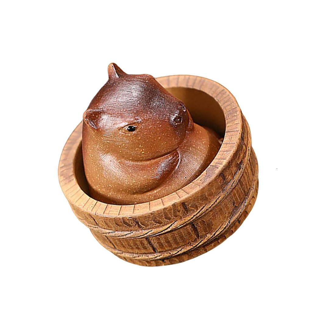 JNANEEI Cute Capybara Tea Pet Clay Tea Crafts Capybara Figure Home ...