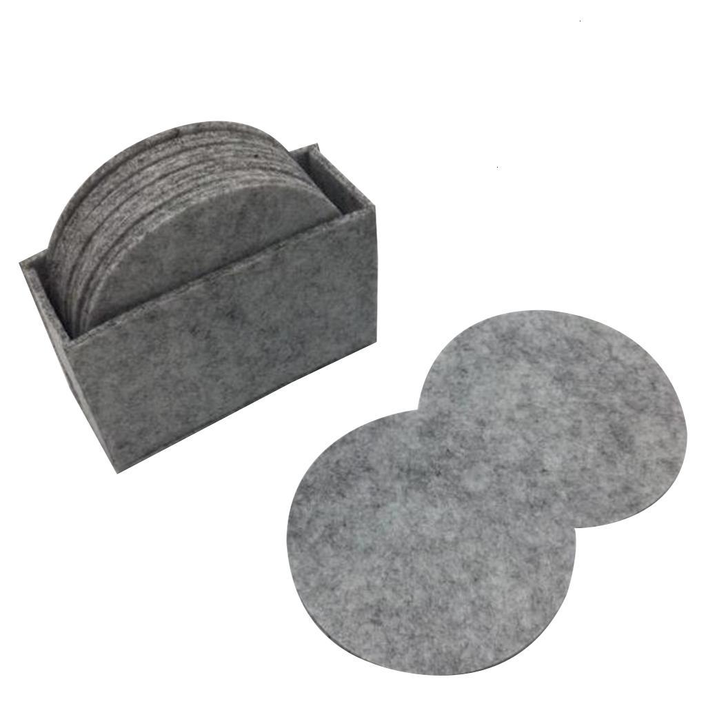 JNANEEI Decorative Drink Coasters with Holder Table Coasters Felt ...