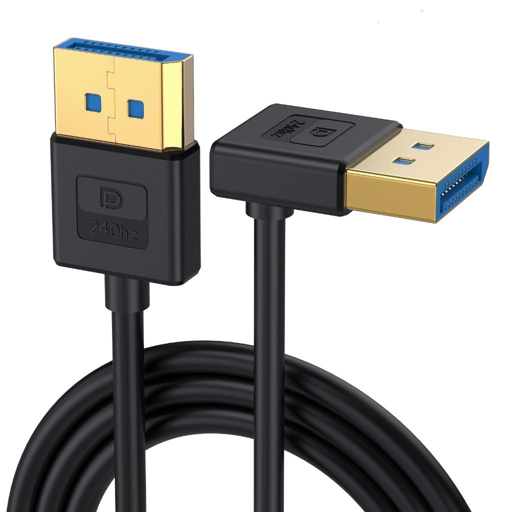 JNANEEI DisplayPort 1.4 Cable 8K60Hz, 4K/144Hz Silicone Angled ...