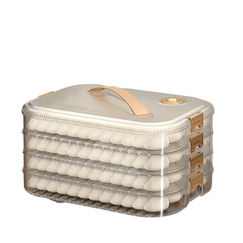 JNANEEI Dumpling Storage Box with Lid Practical Food Organization ...