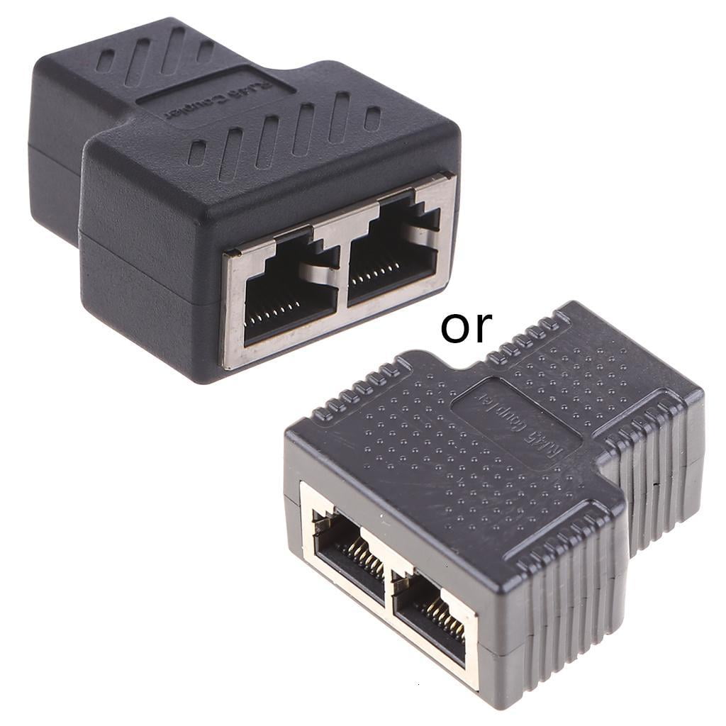 JNANEEI Ethernet Splitter Adapter RJ45 Female 1 to 2 Female Socket ...
