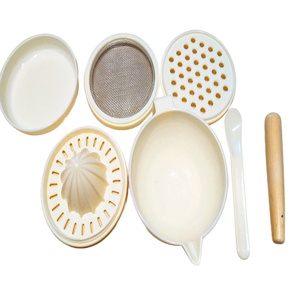 JNANEEI Fruit and Vegetables Masher Bowls Handmade Toddler Food Mills ...