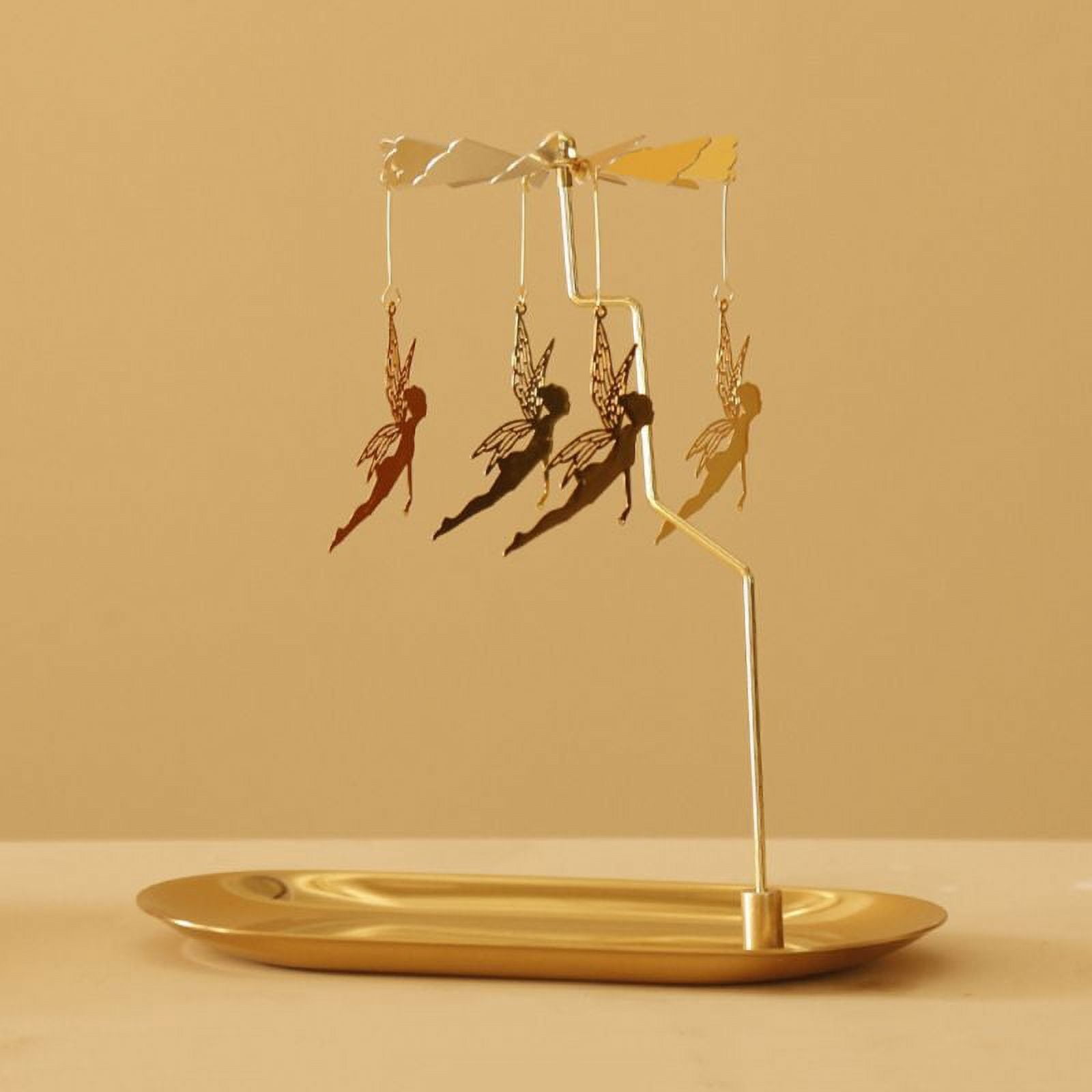 JNANEEI Gold Candlesticks Rotating Romantic Rotation Spinning Fairy Tea ...