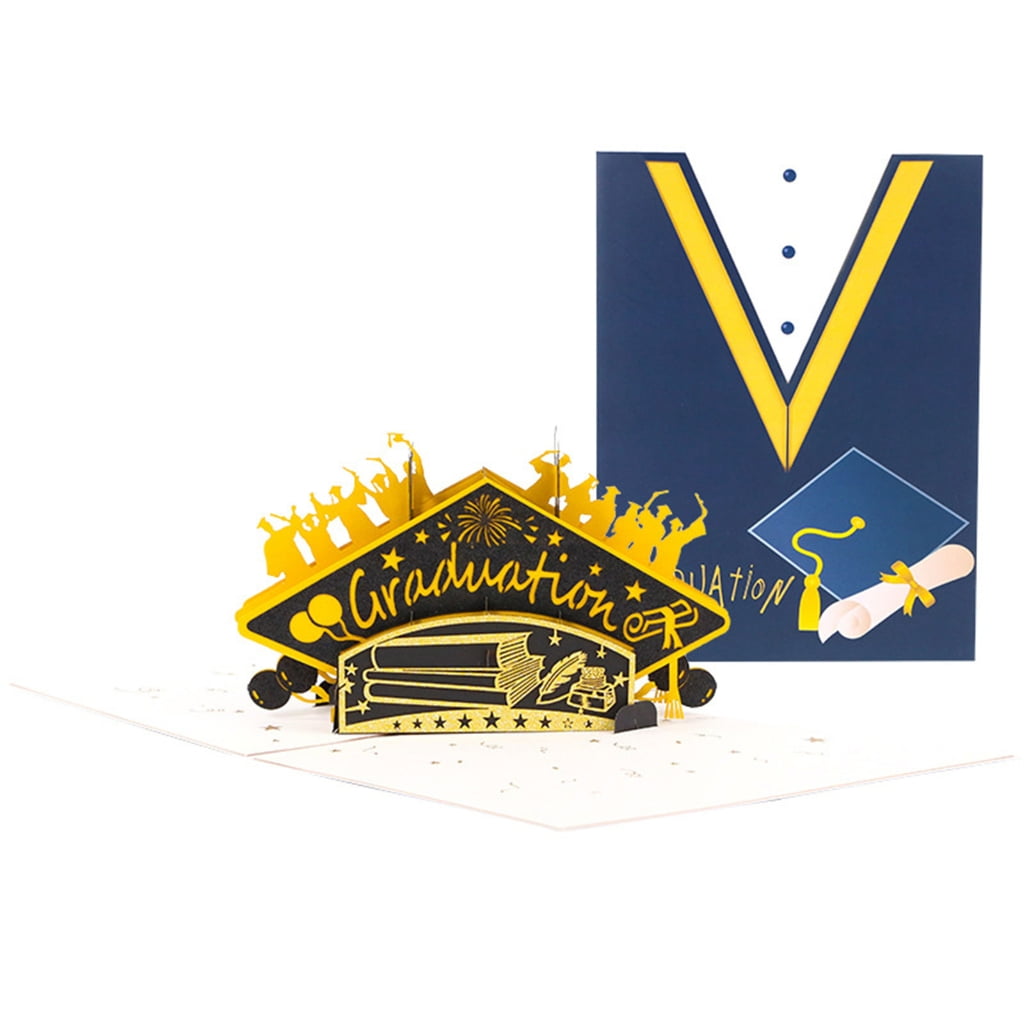 JNANEEI Graduation Pop-Up Card 3D Greeting Cards Congratulation Card ...