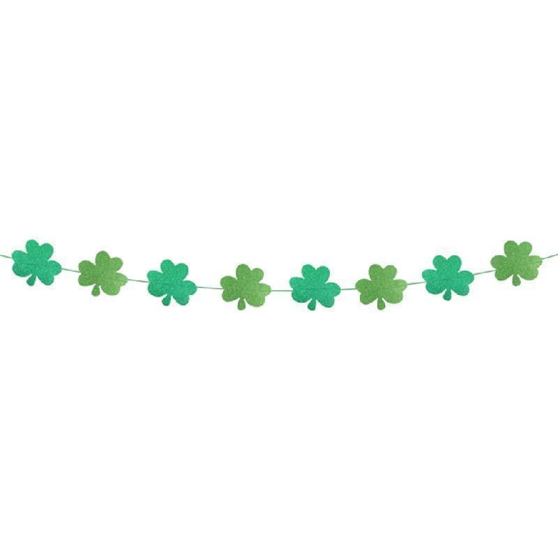 JNANEEI Green Pull Garlands Shamrocks Clovers Streamers Backdrops ...
