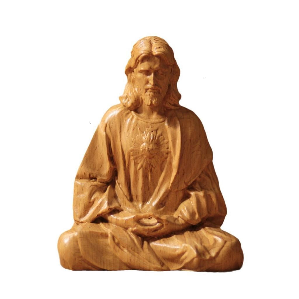 JNANEEI Hand Paint Sacre Heart Of Jesuss Resin Statue Jesuss Statue ...