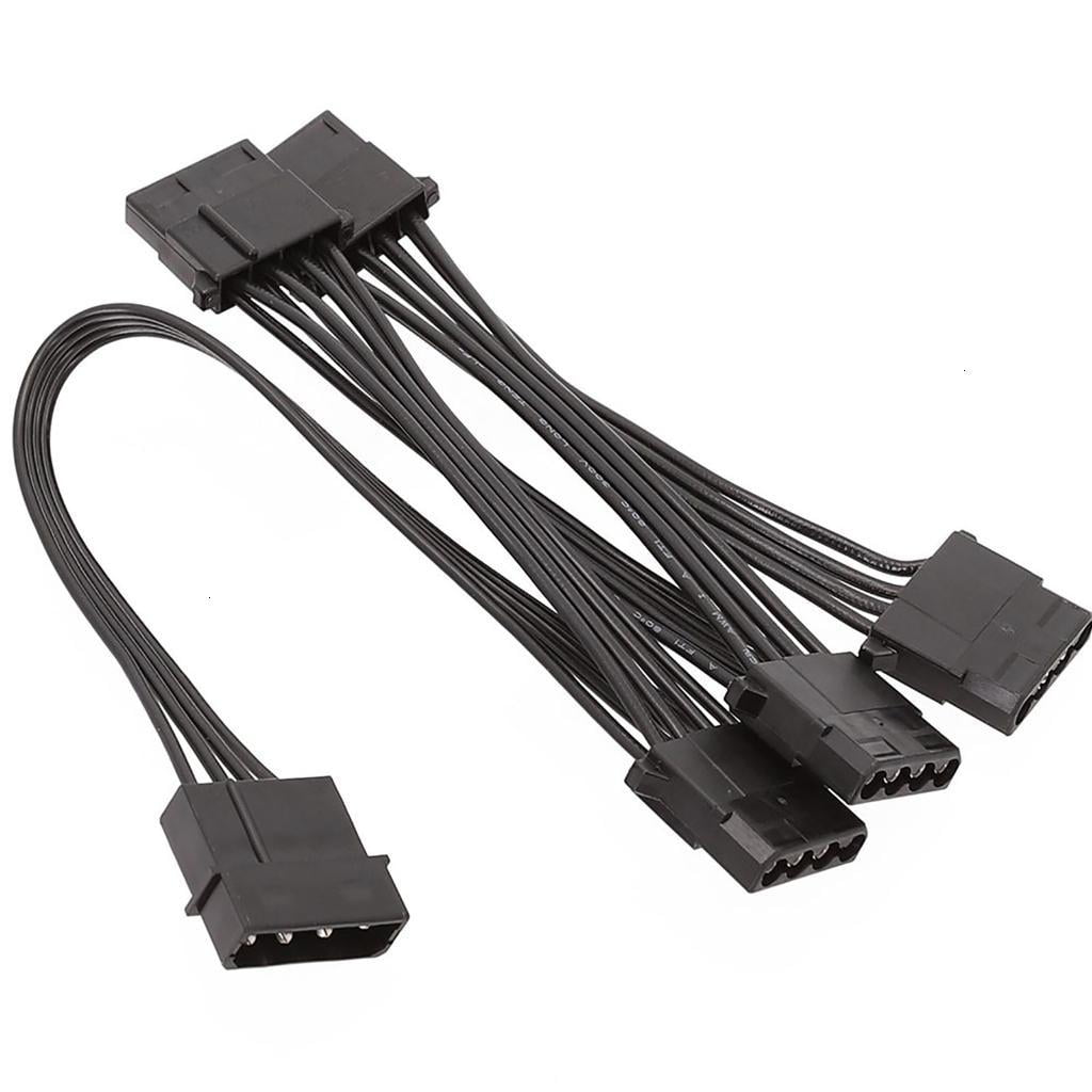 JNANEEI IDE Big 4Pin 1 to 5 Power Extension Cable Hard Disk Driver ...
