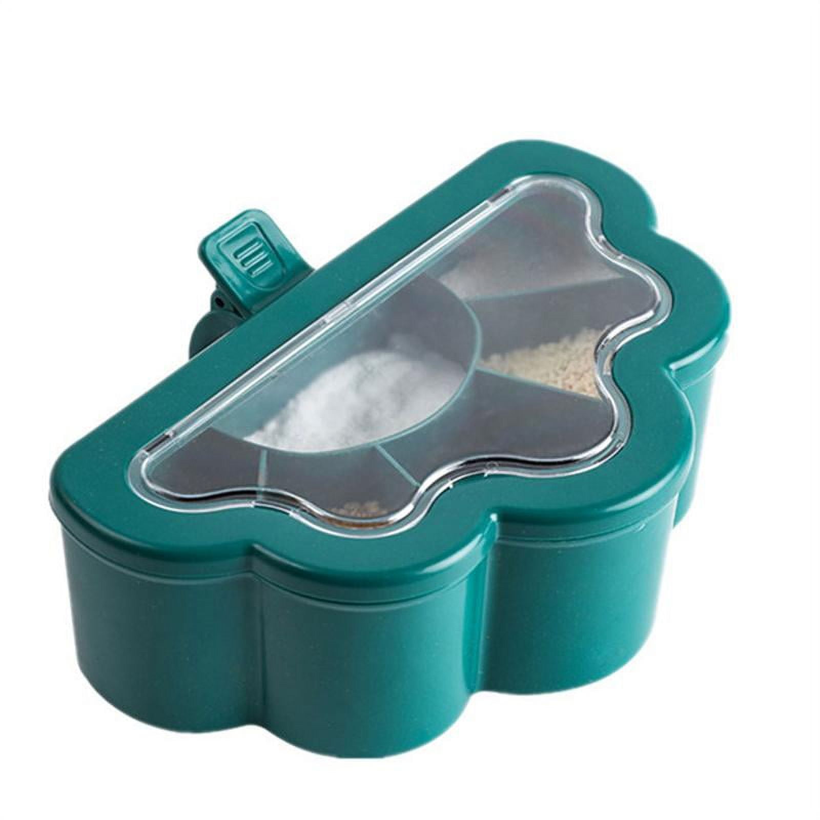 JNANEEI Kitchen Spice Jar with Clear Lid and Handle 6 Grids 6 Spoons ...