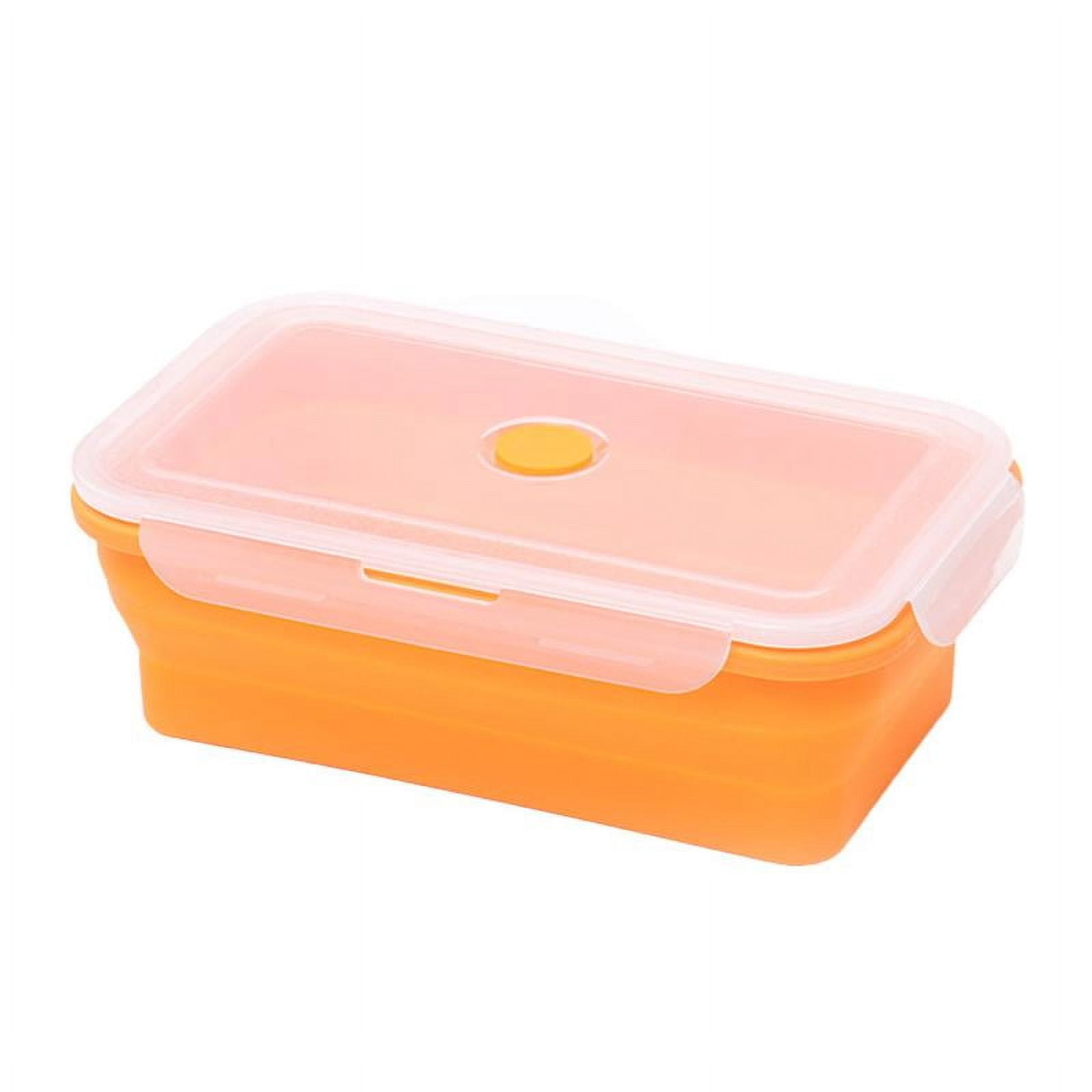 JNANEEI Large Silicone Rectangle Lunch Box Collapsible Bento Box ...
