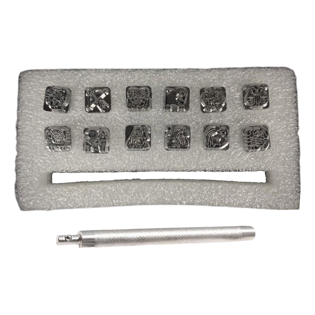 JNANEEI Metal Stamping Punch Tool 12 Chinese Zodiac Stamp Tools Set for ...