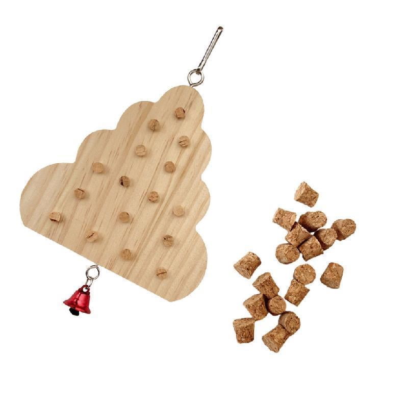 JNANEEI Natural Wood Molar Grinding Toy for Bird Parrots Parakeets ...