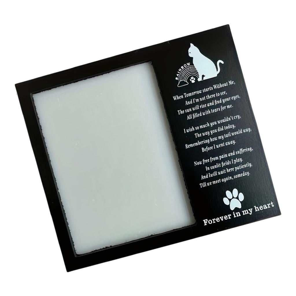 JNANEEI Pet Memorial Photo Frame for Dog and Cats Keepsakes Wood Picture Frame Pet Loss ...