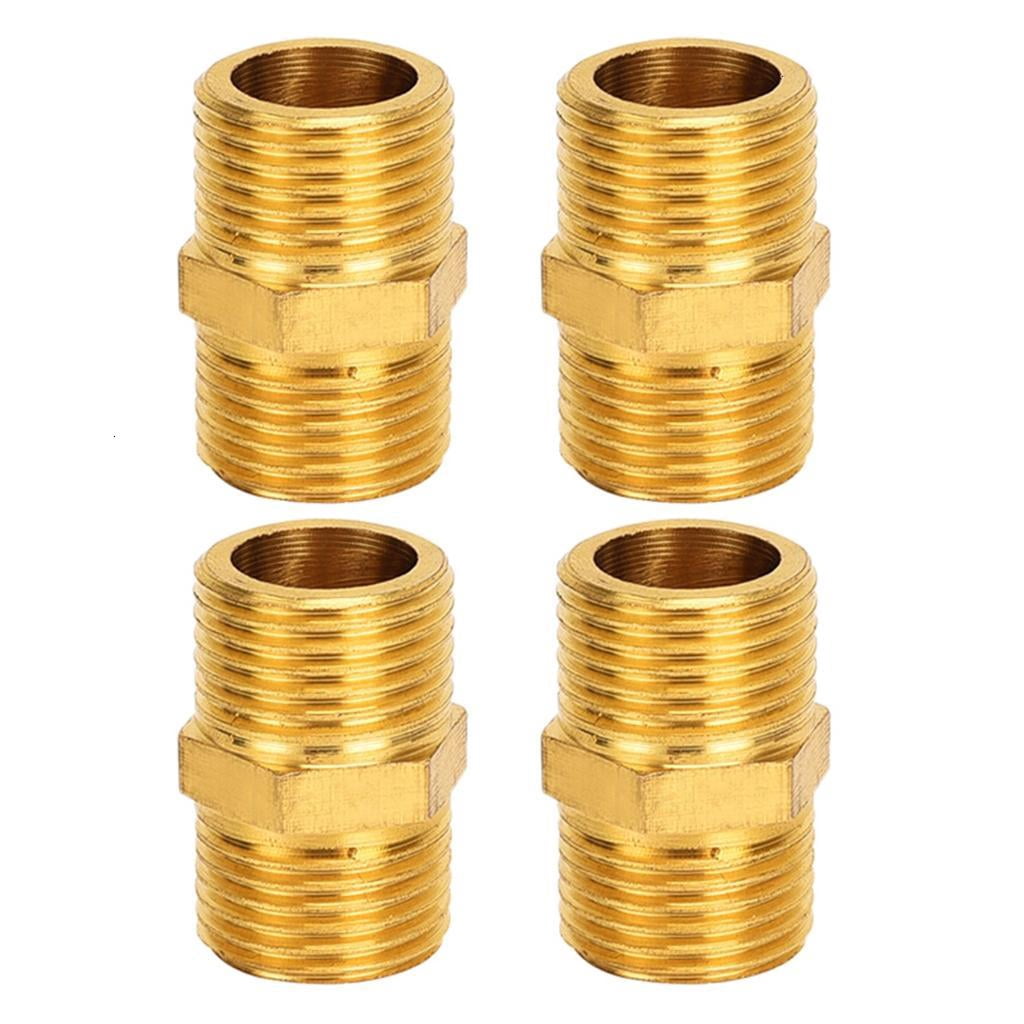 JNANEEI Pipe Connectors Male to Male Double Nipples Brass Pipe Joints ...